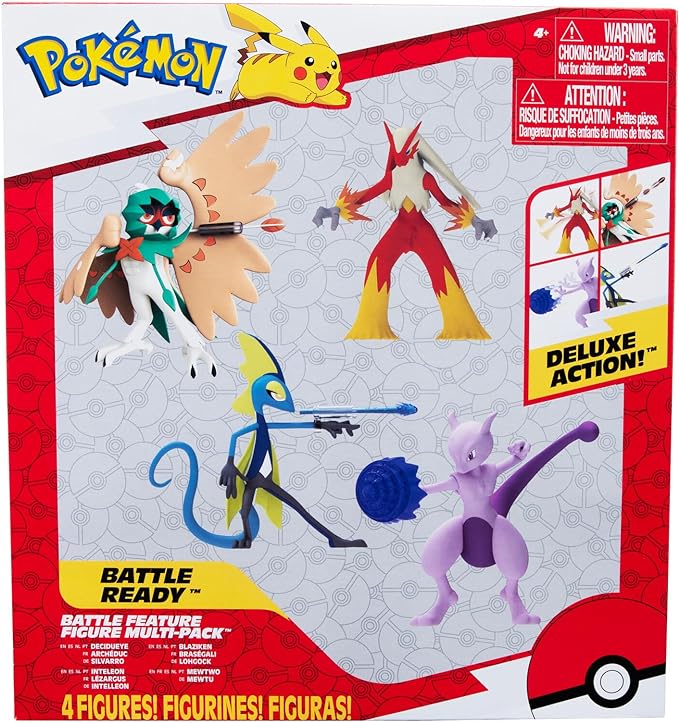 Paquete múltiple de Figuras de Batalla - Mewtwo Blaziken, Inteleon y D ...
